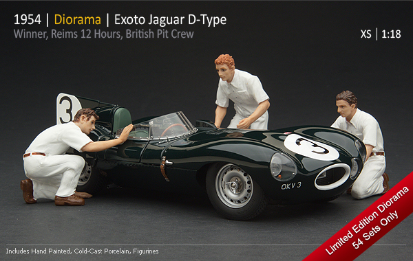 1954 Exoto XS Jaguar D-Type 'Short Nose' / Diorama